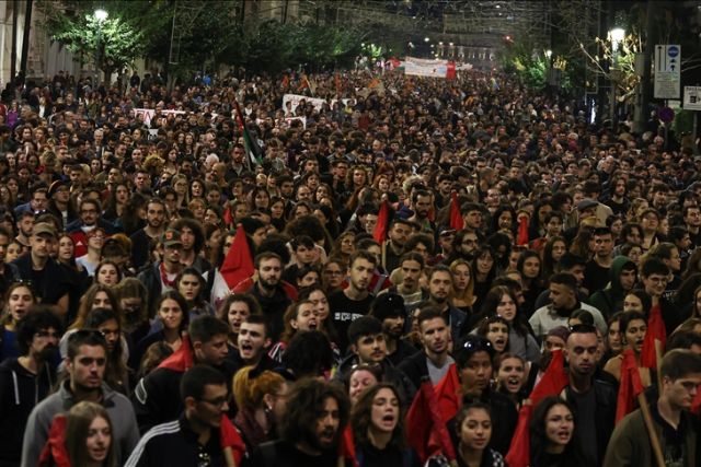 Tens of thousands of Greeks march mark 50th anniversary of uprising ...
